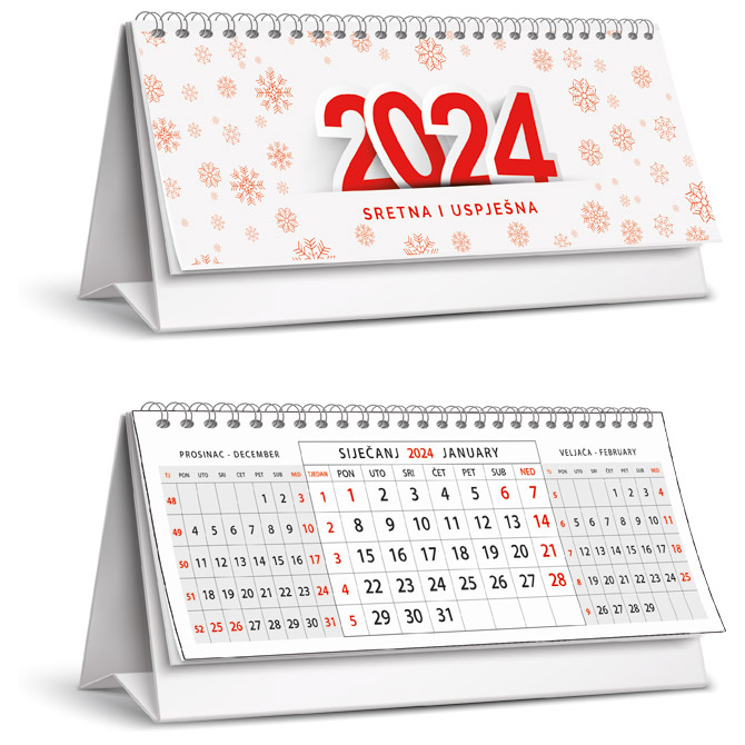 KALENDAR STOLNI MALI SA SPIRALOM 21x7cm SIVI - Knjižara Tim Papir